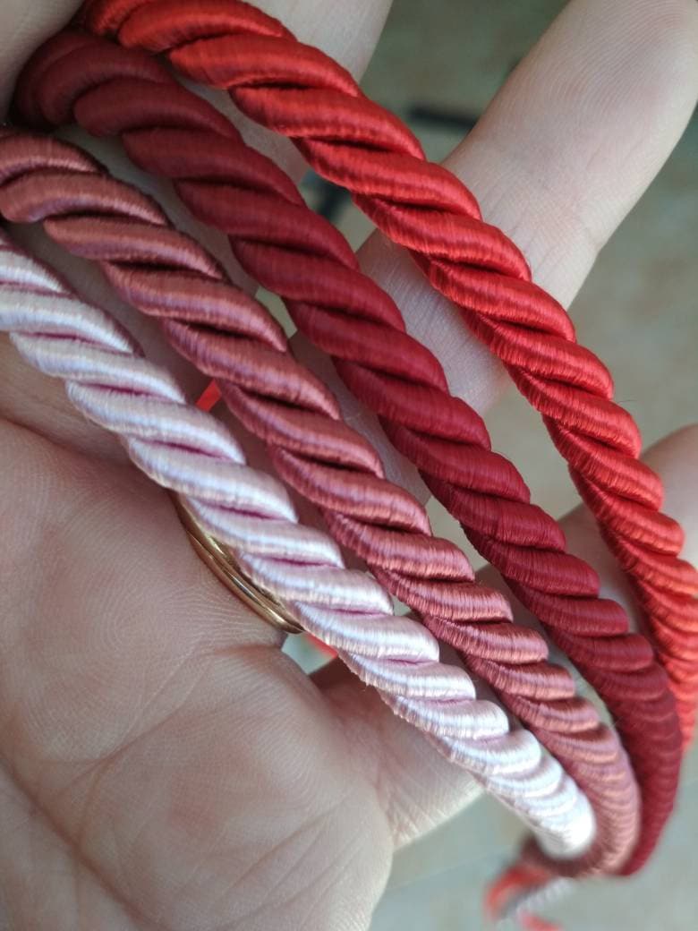 6mm Round Braided Cord, Rayon Rope, 6mm Satin Cord, 3-ply Twisted Round ...