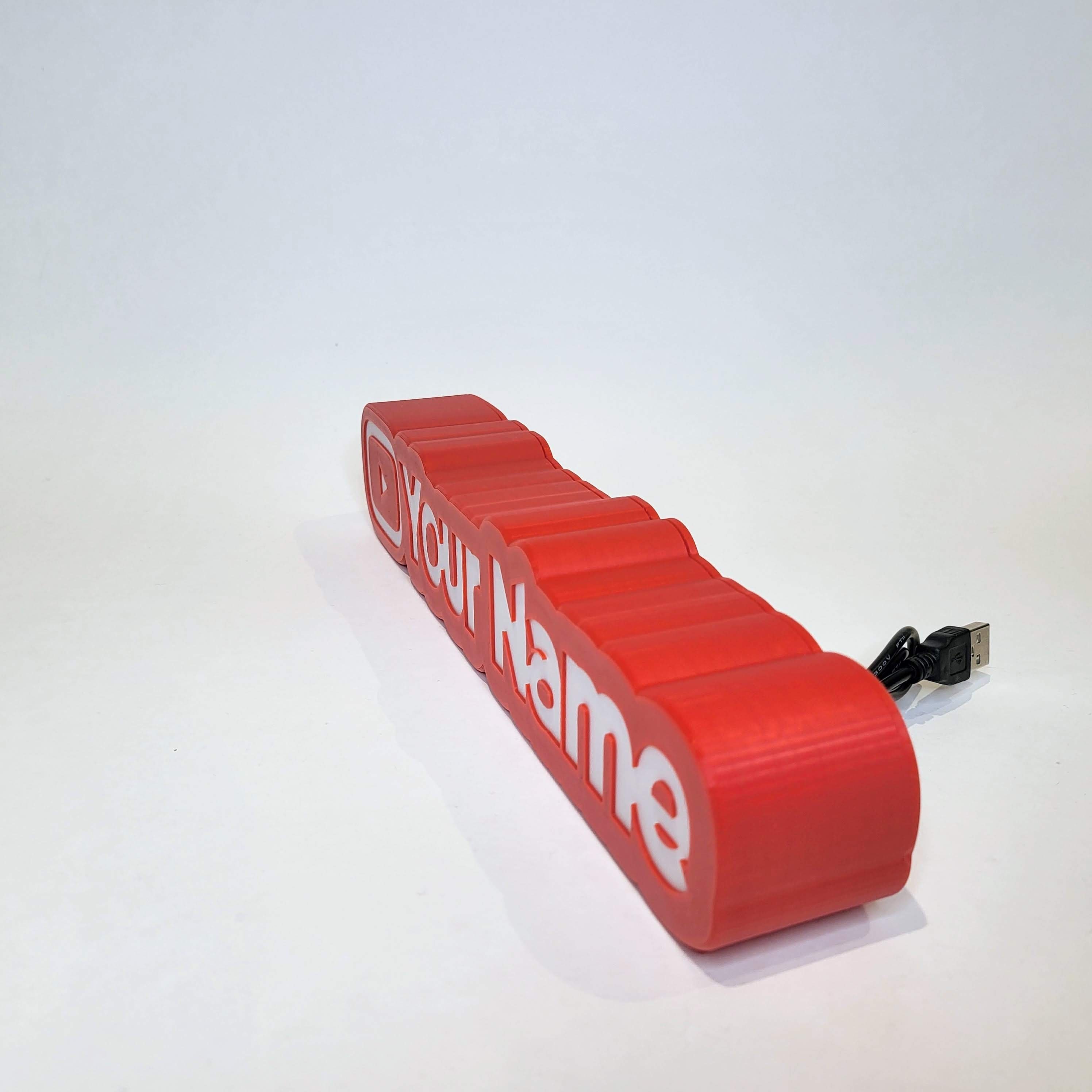 Custom Youtube Channel Name RGB LED Lamp - Etsy