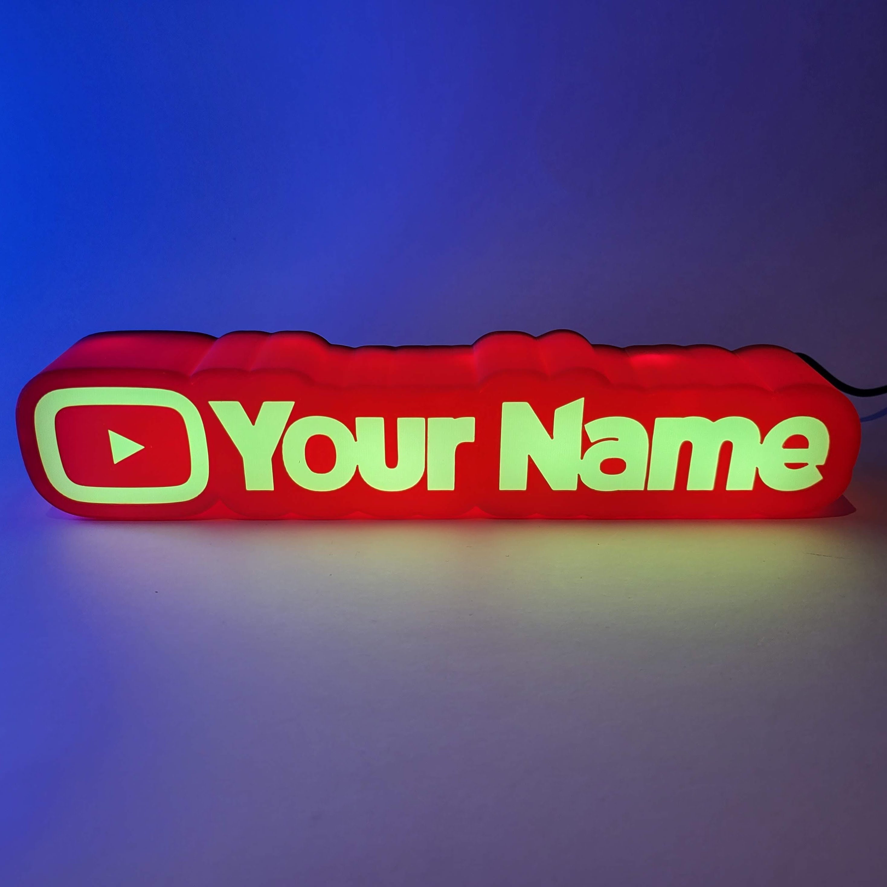 Custom Youtube Channel Name RGB LED Lamp - Etsy