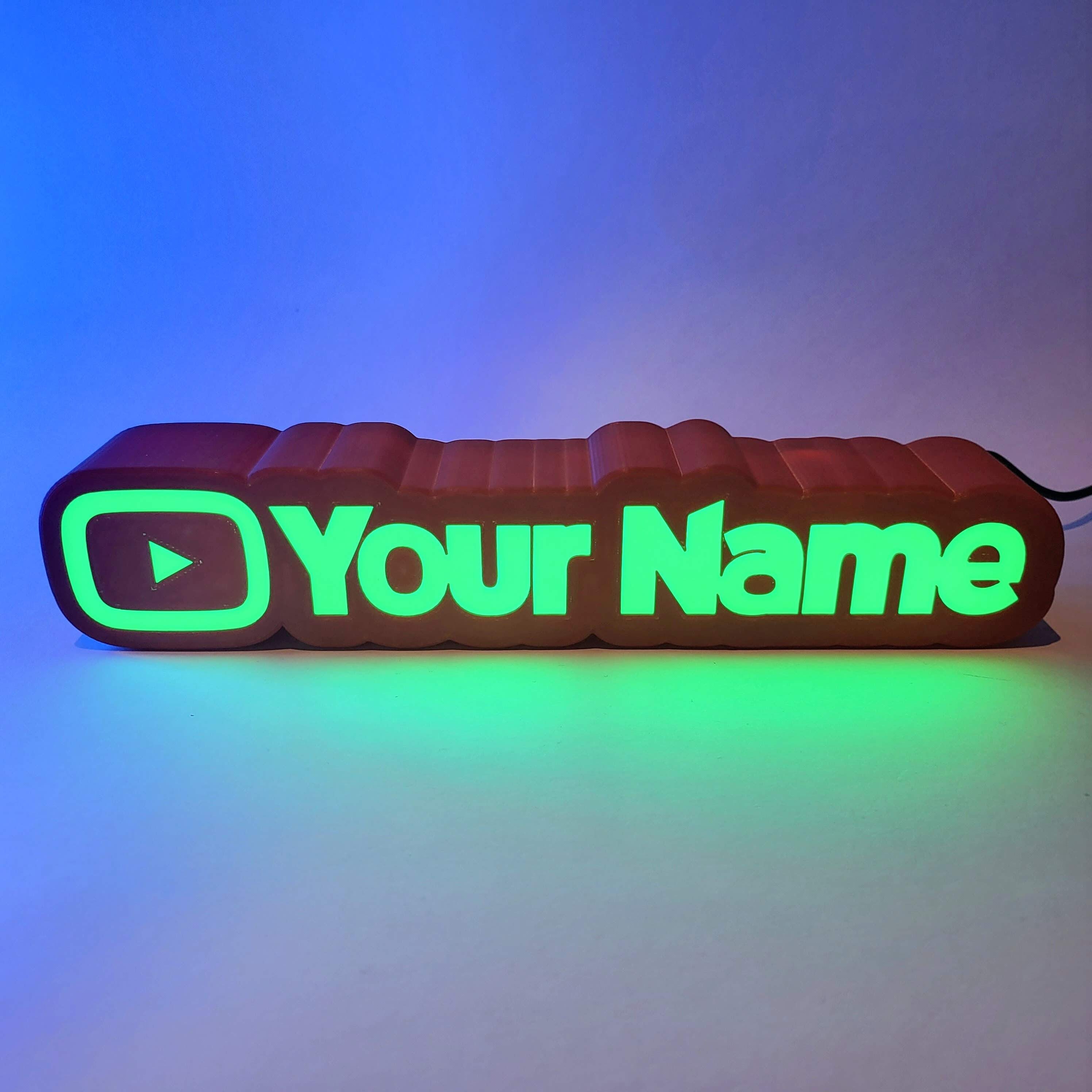 Custom Youtube Channel Name RGB LED Lamp - Etsy