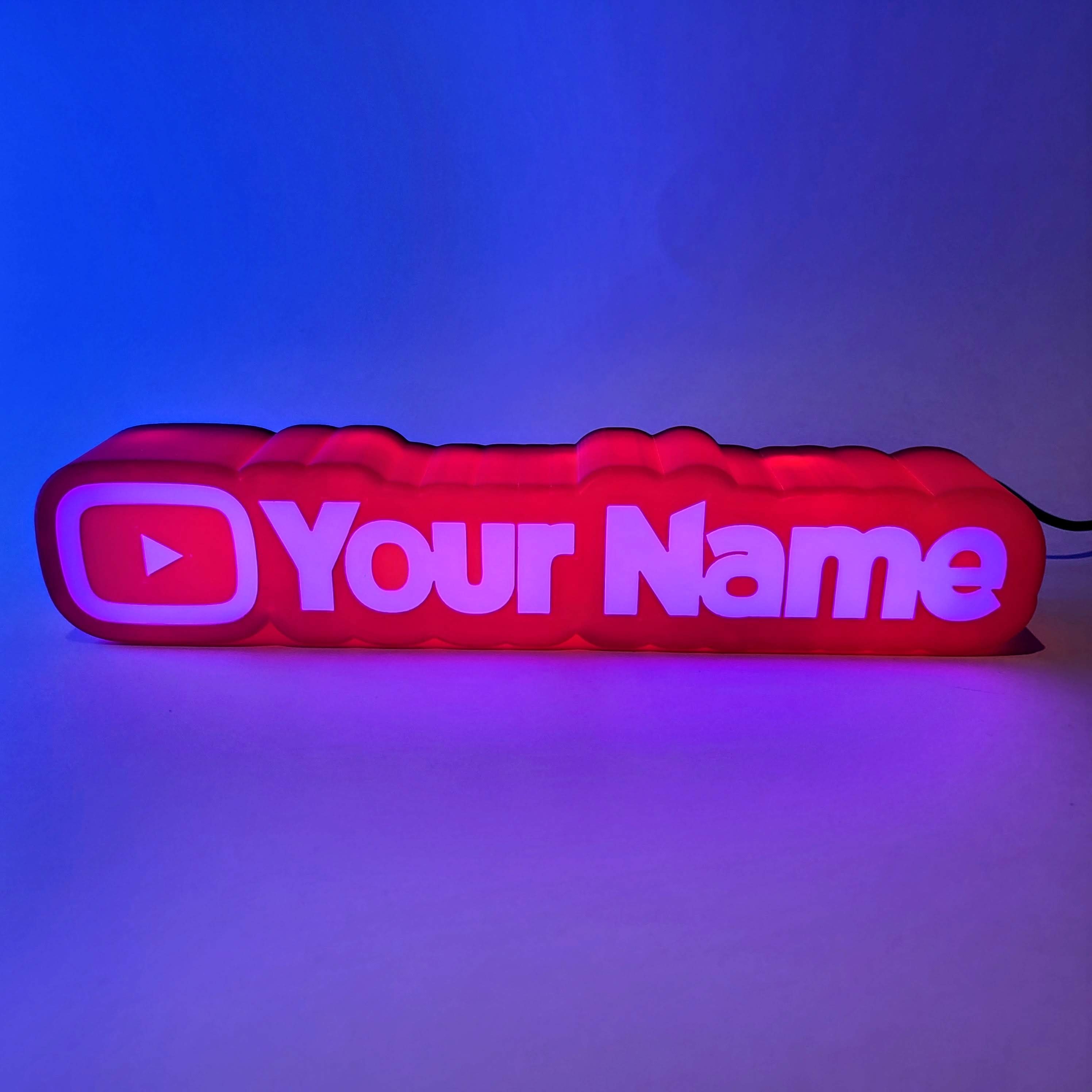 Custom Youtube Channel Name RGB LED Lamp - Etsy