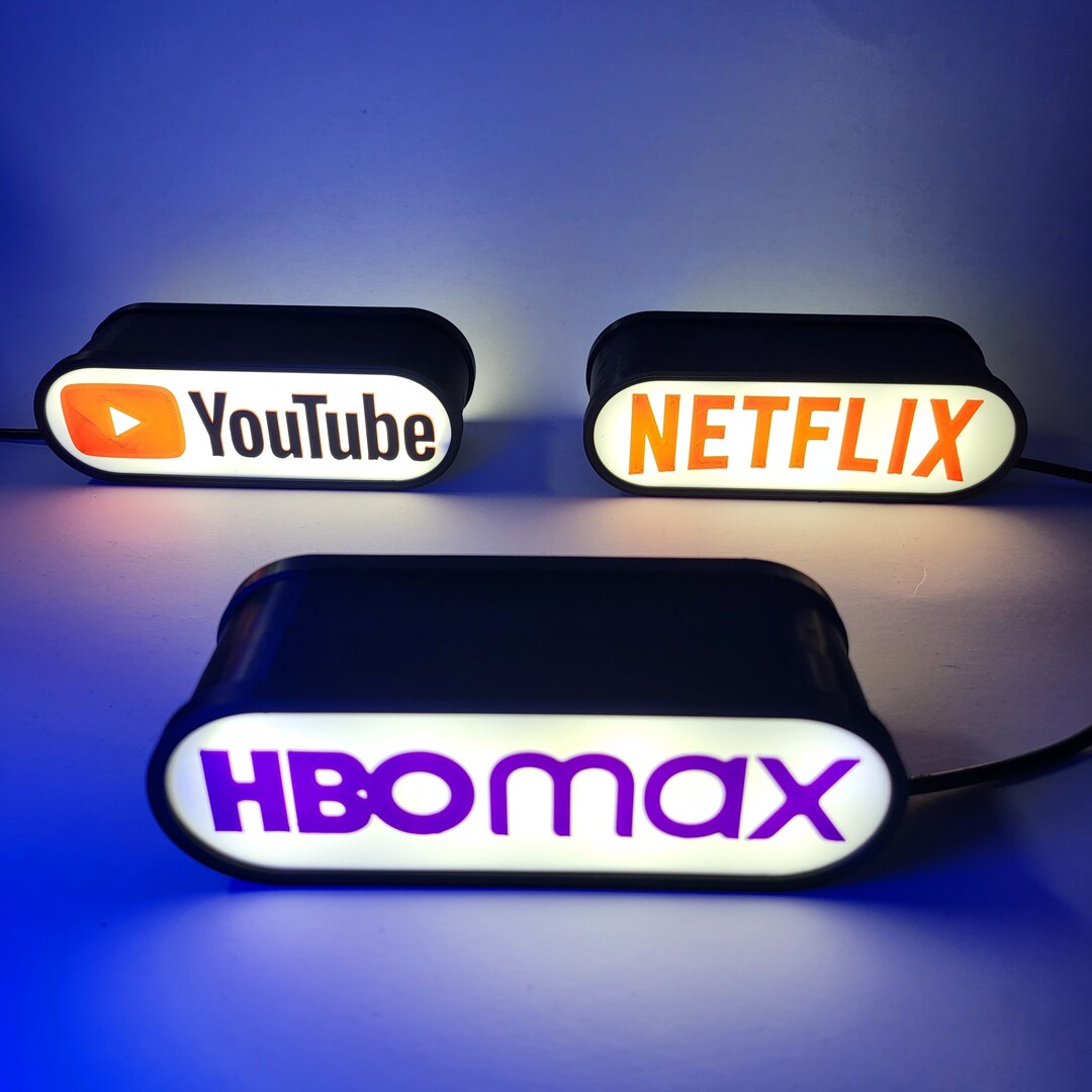 Double Sided LED Streaming Lamp: HBO Max, Netflix, Youtube - Etsy