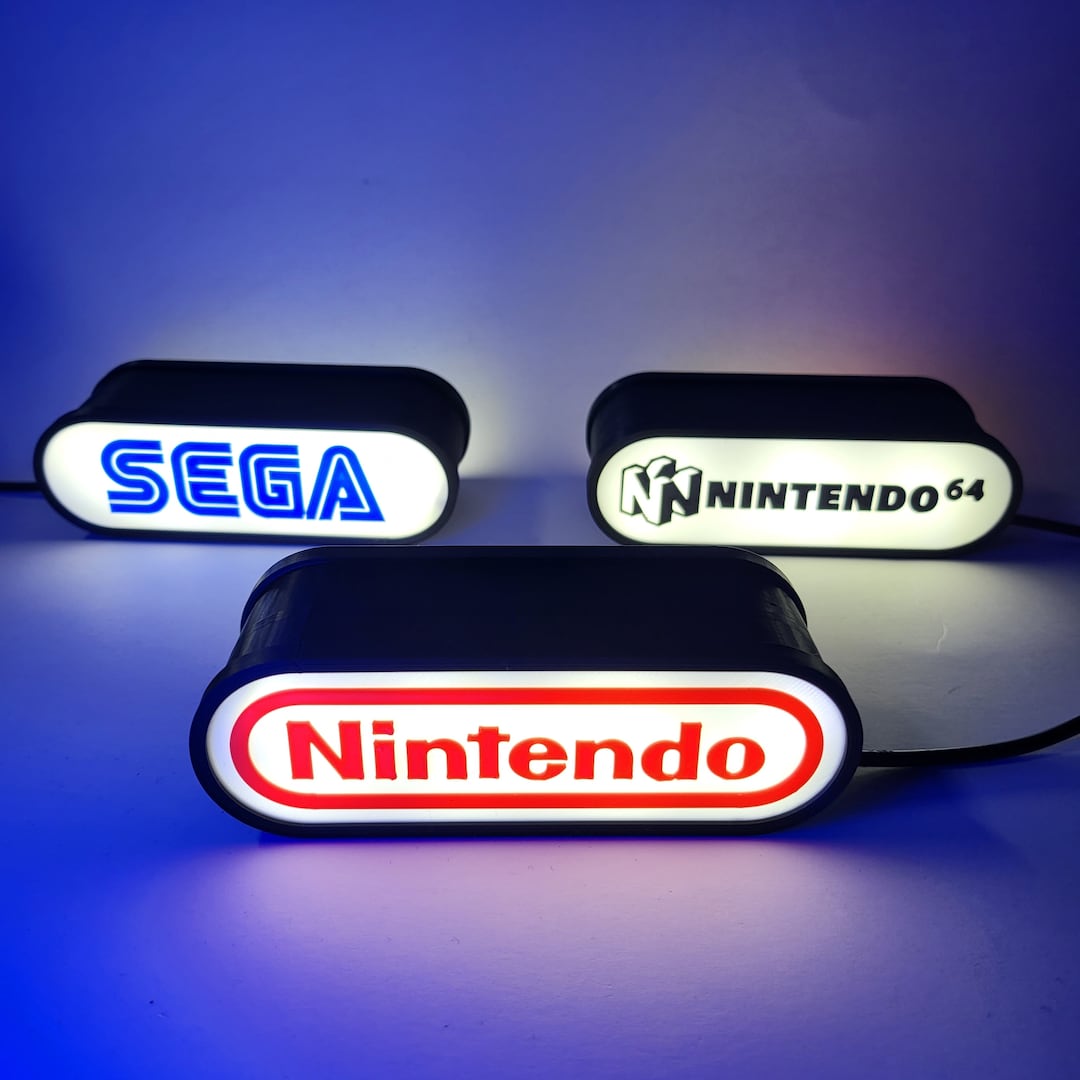 Retro Console LED Lightbox | Customizable Double-sided Design | USB ...