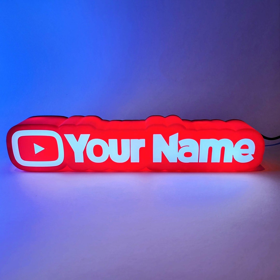 Custom Youtube Channel Name RGB LED Lamp - Etsy