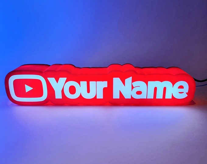 Custom Youtube Channel Name RGB LED Lamp - Etsy