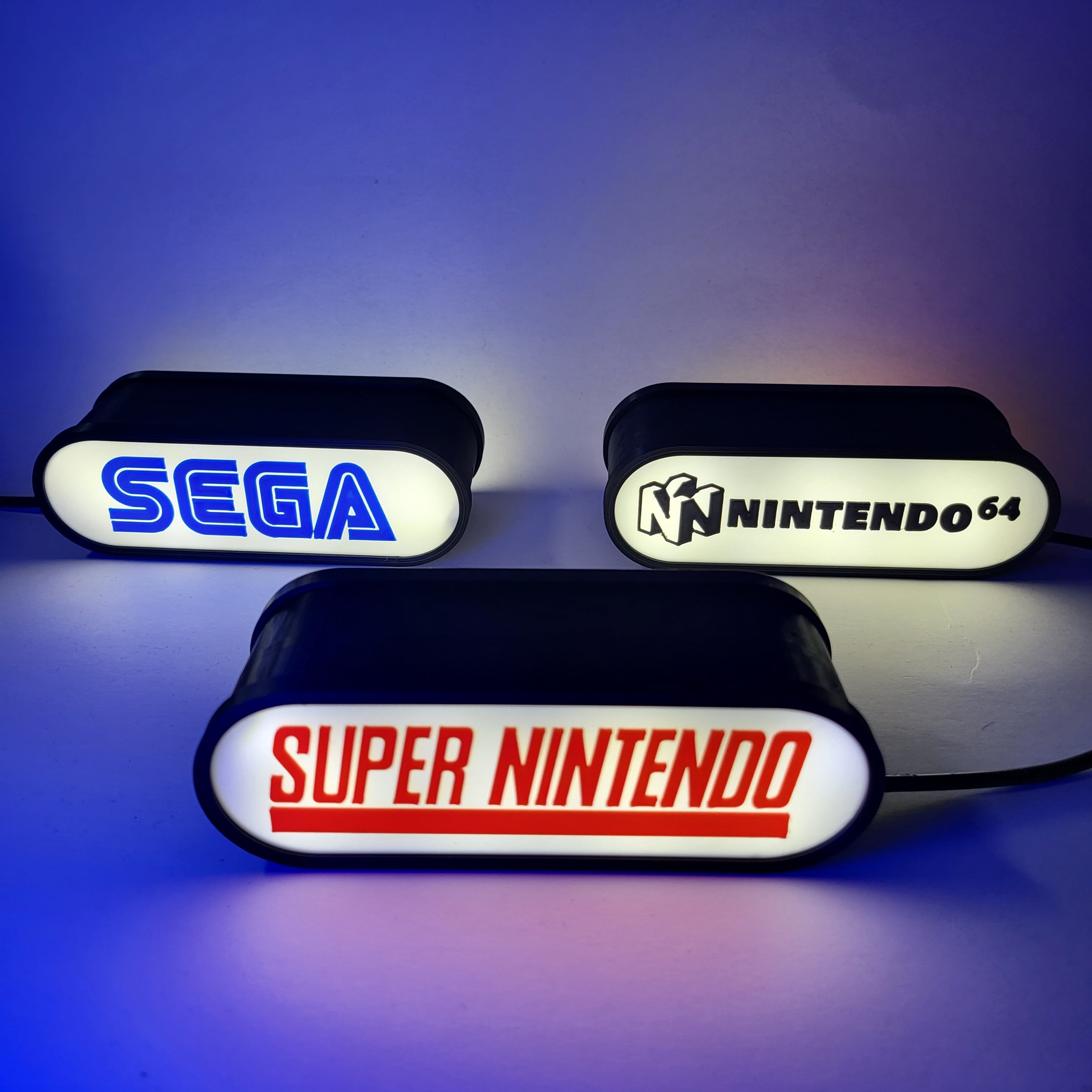 Super Nintendo Retro Console LED Double Sided Lamp Nintendo, Sega ...