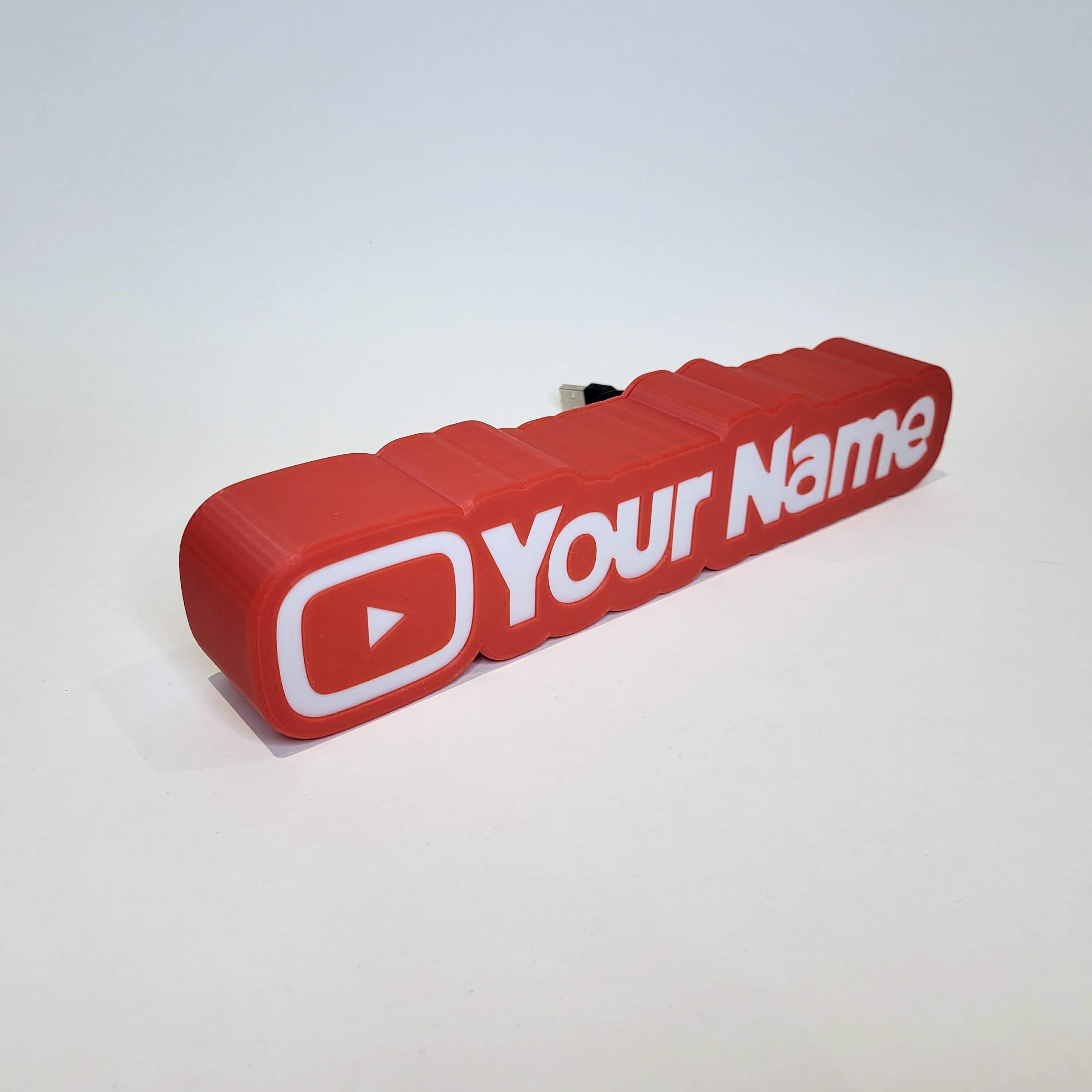 Custom Youtube Channel Name RGB LED Lamp - Etsy