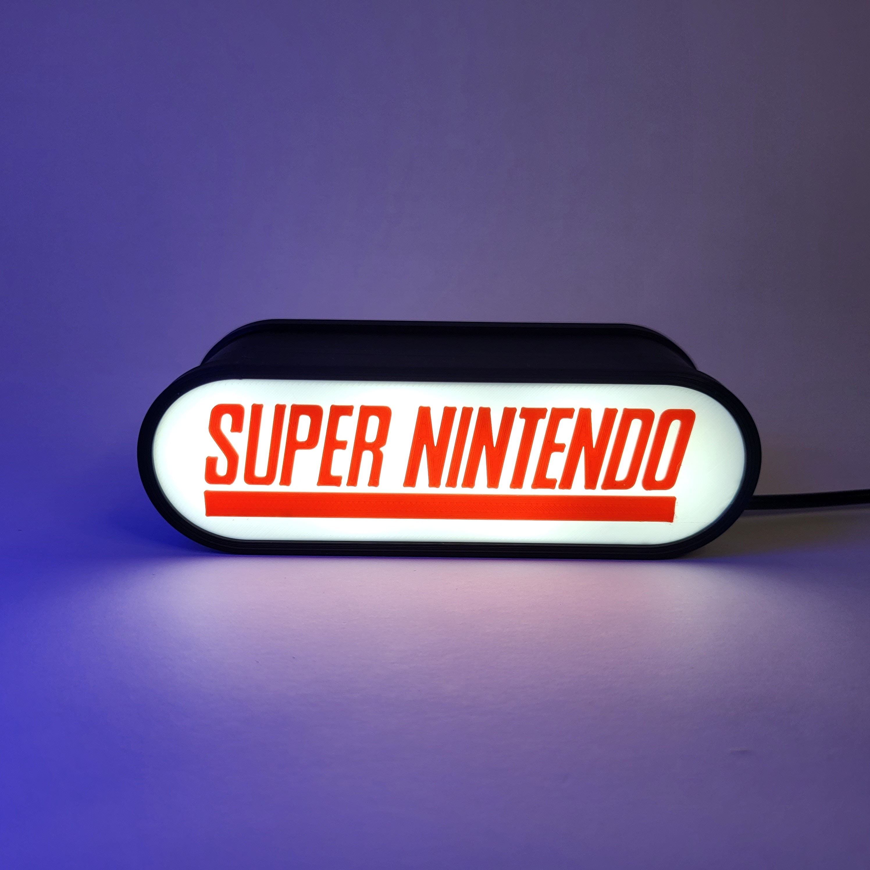Super Nintendo Retro Console LED Double Sided Lamp Nintendo, Sega ...