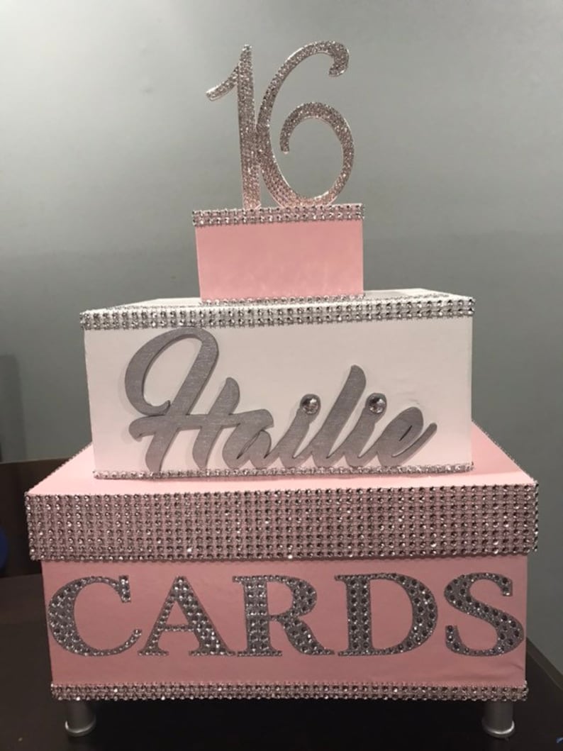 Light Pink Sweet 16 Card Box | Etsy