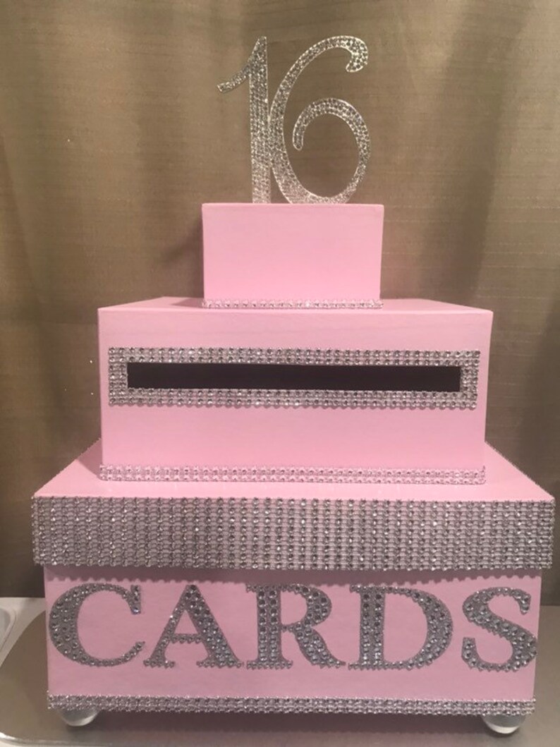 Light Pink Sweet 16 Card Box | Etsy