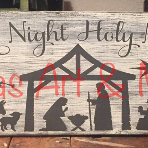 Silent Night Christmas Sign Old Time Rustic Christmas Decor - Etsy