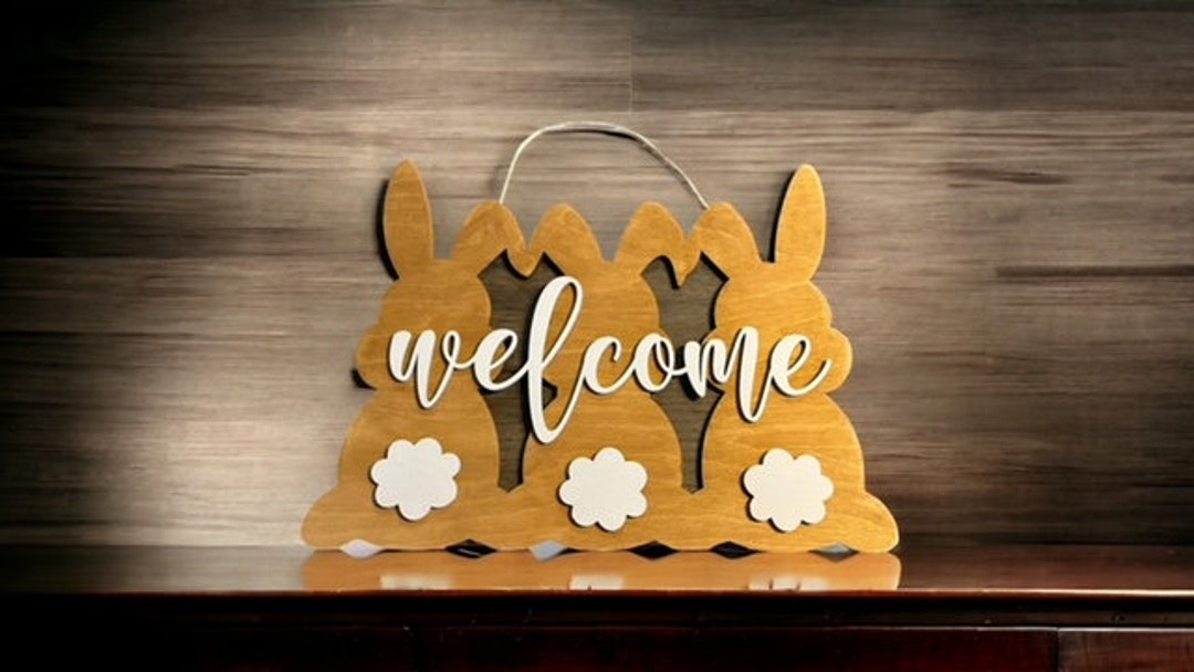 Easter Bunny Welcome Sign - Etsy