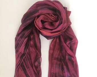 Maroon Silk Scarf - Etsy