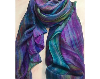 Purple Silk Scarf | Etsy