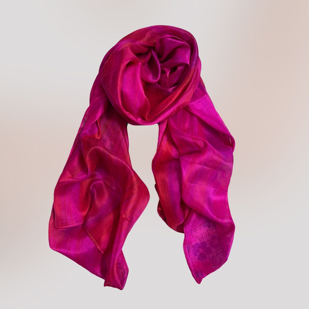 Hot Pink Silk Scarf 100% High Quality Silk Scarf Pink Silk Neck Scarf ...