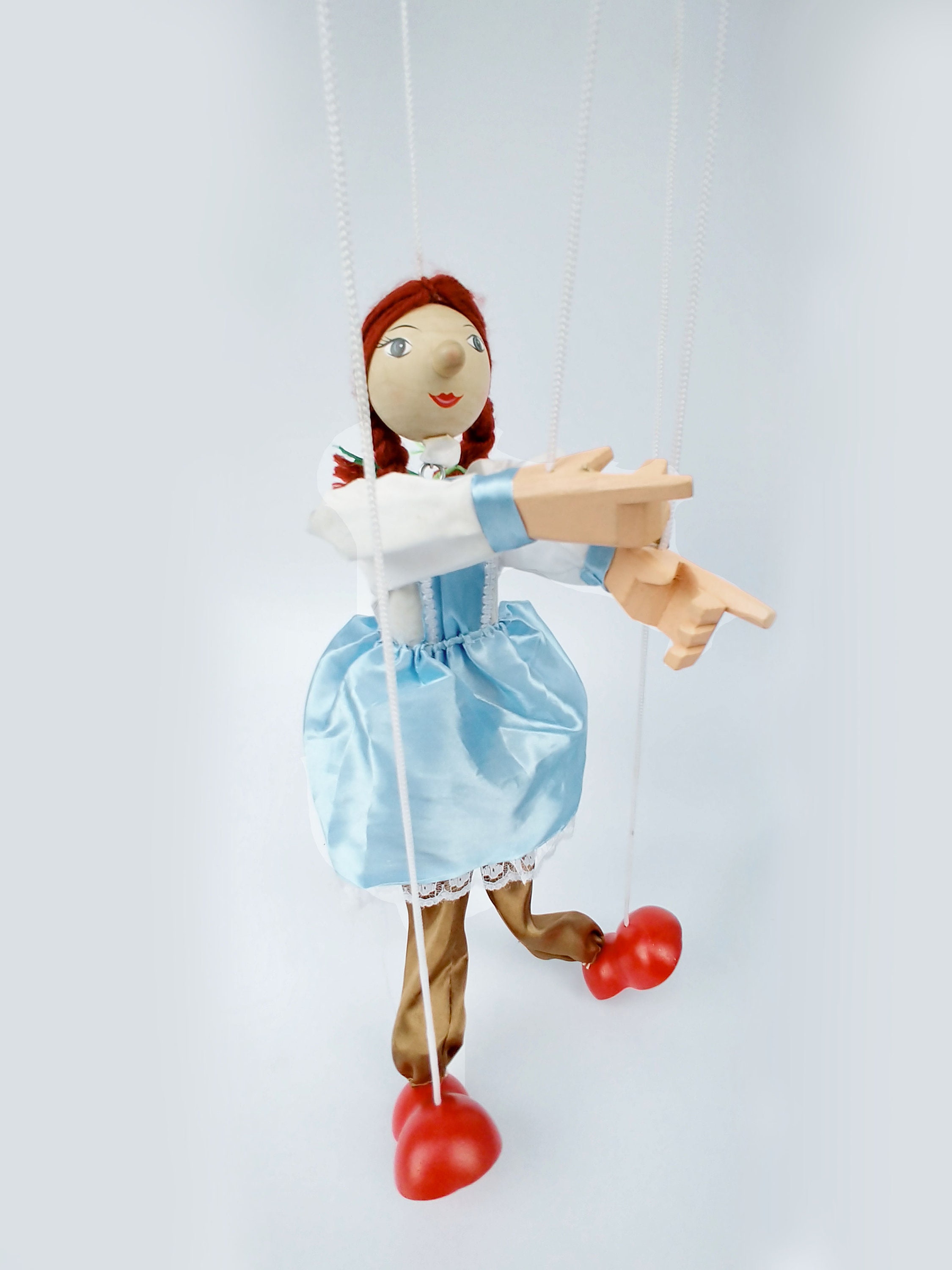 Vintage Marionette Puppet Redhead Girl 17 | Etsy