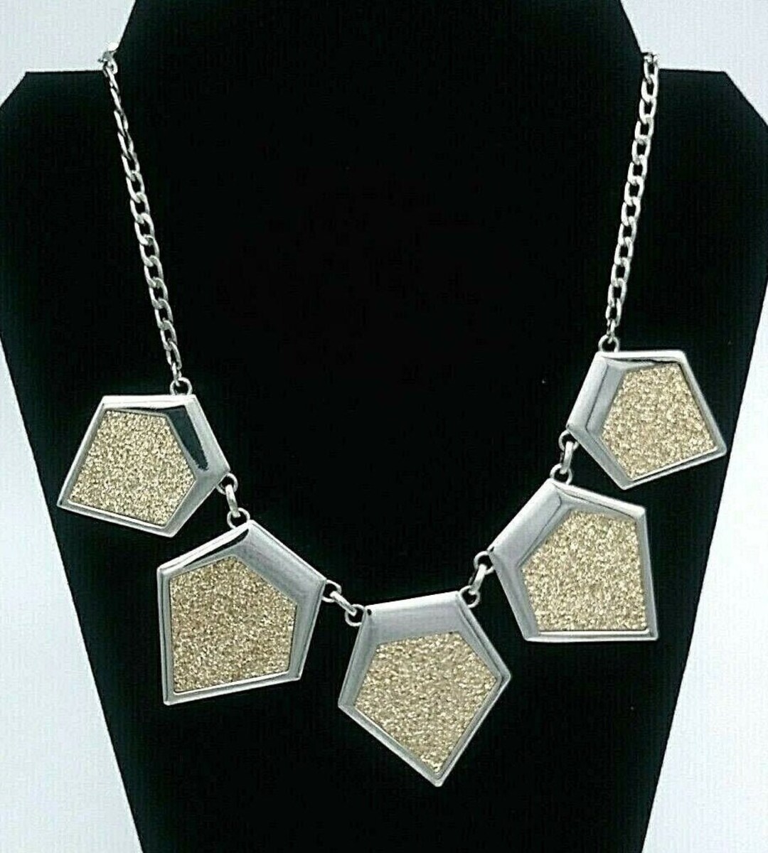 Express Necklace Silver and Gold Geometric Pendants Statement Piece 17 ...