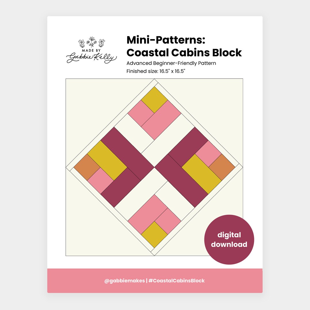 Coastal Block digital Download Beginner-friendly, Modern Log Cabin ...