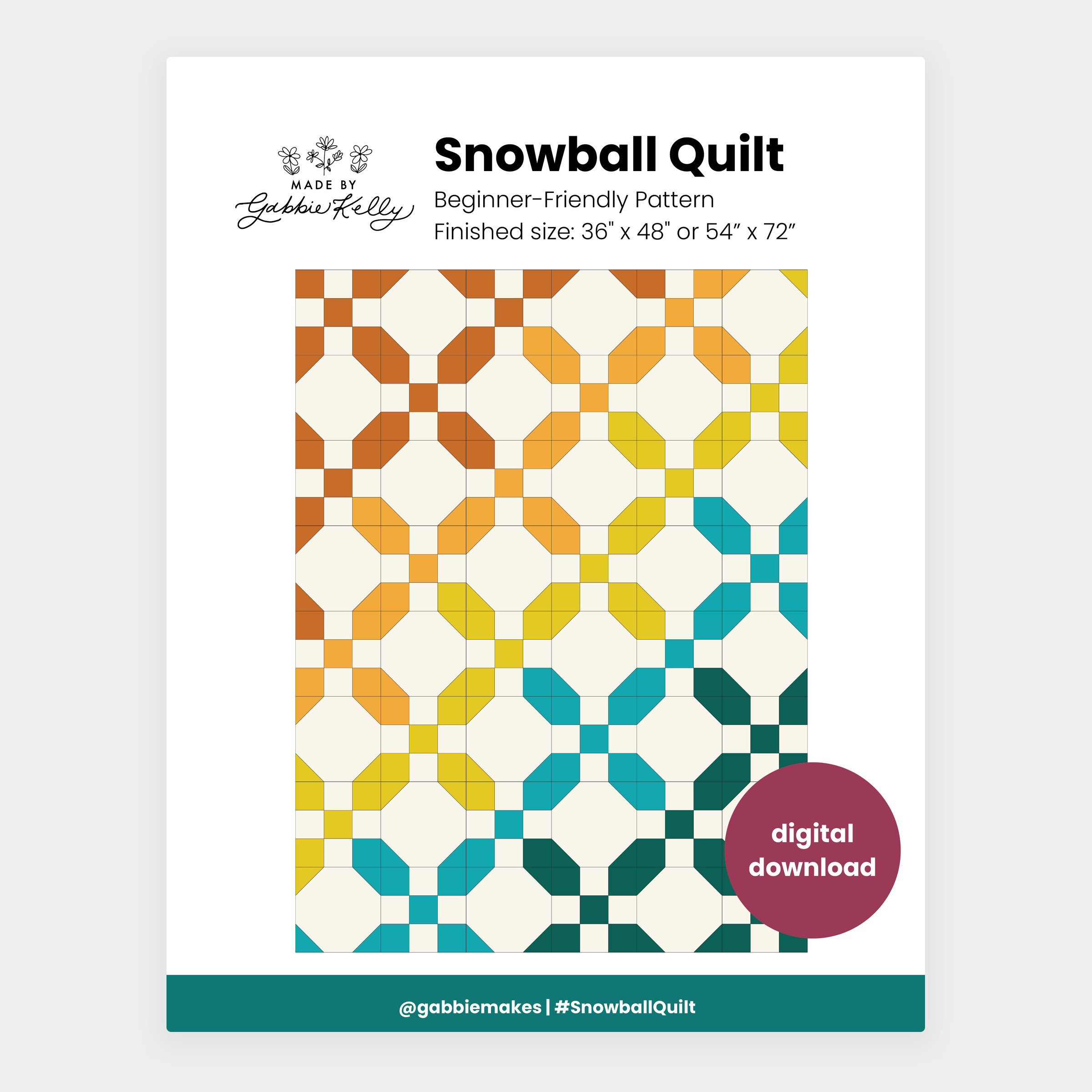 Snowball Quilt Pattern (digital Download) - Beginner-friendly, Ombré ...