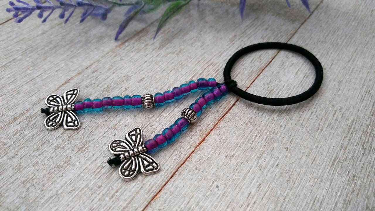 Beaded Hair Ties-beaded Elastics for Hair-pony Tail Jewelry-hair ...