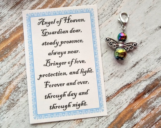 Guardian Angel Charm With Saying Card, Guardian Angel Gift, Small Gifts ...