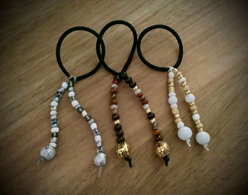 Hand Beaded Hair Ties Elastic Bands for Hair-pony Tail Jewelry-hair ...
