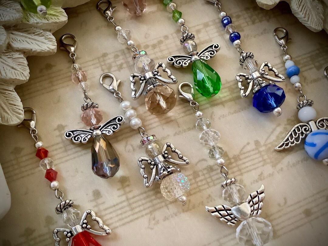 Handmade Angel Charm: Crystal Bead Guardian Angel Jewelry - Etsy