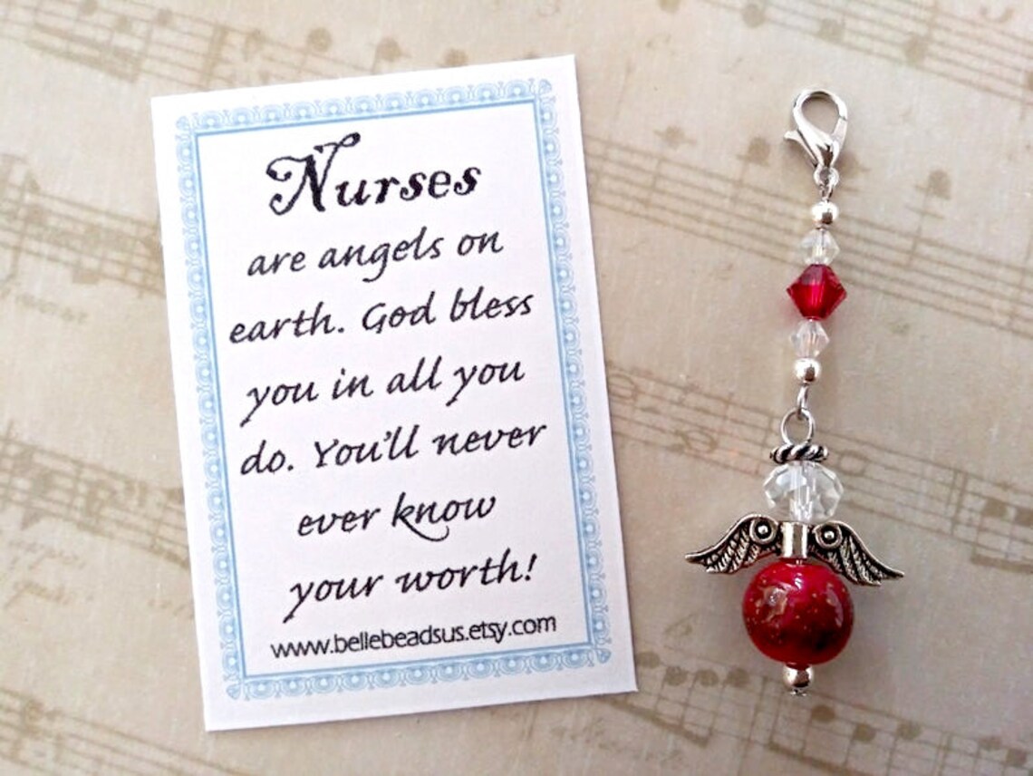 Nurses are angels on Earth gift charm nurse gratitude | Etsy