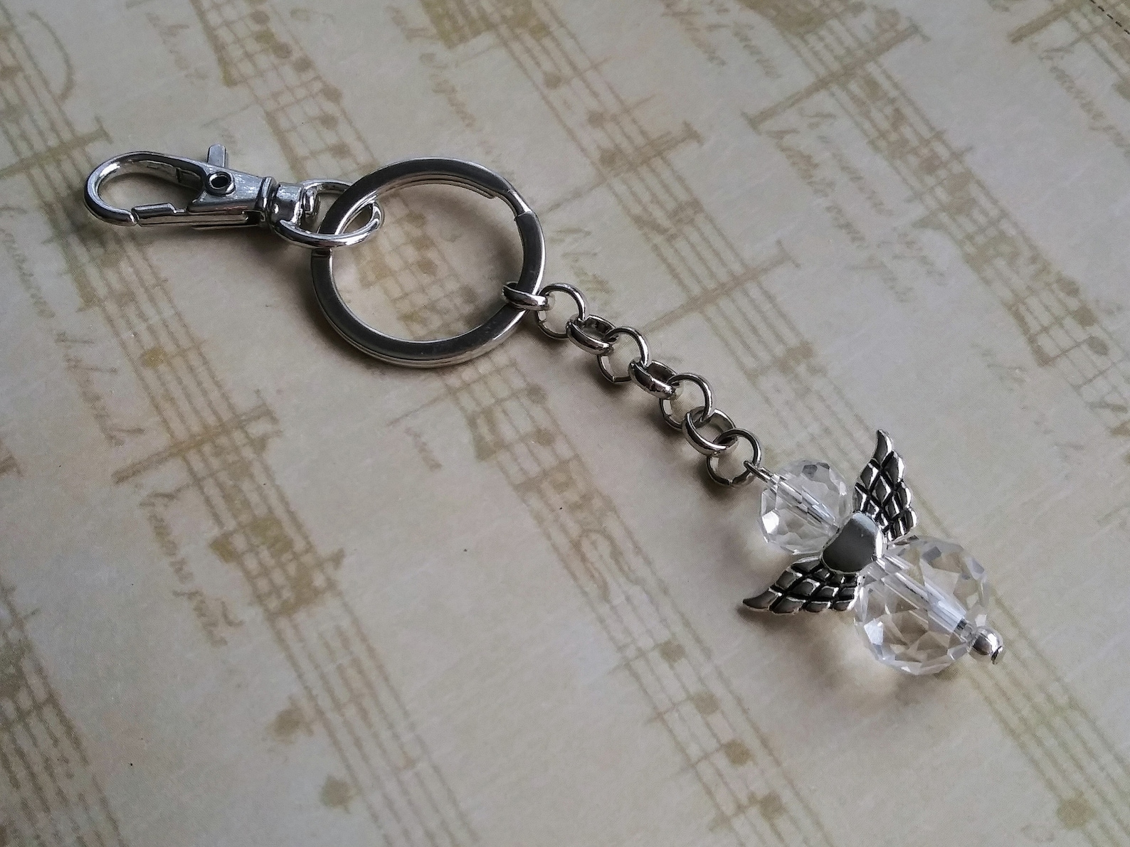 Guardian Angel Keychain Purse Charm With Clasp Claw Clear - Etsy