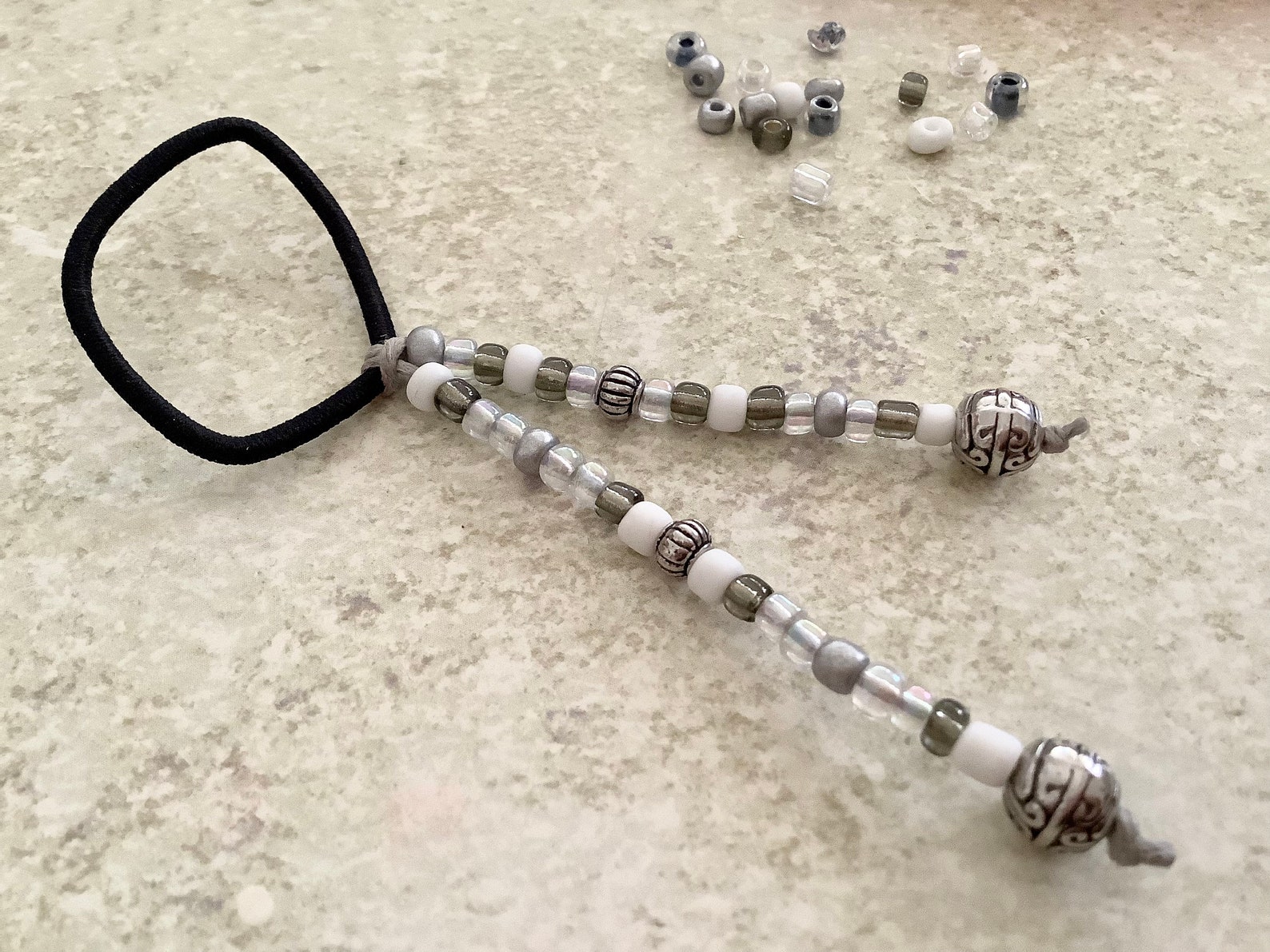 Beaded Hair Ties-beaded Elastics for Hair-pony Tail Jewelry-hair ...