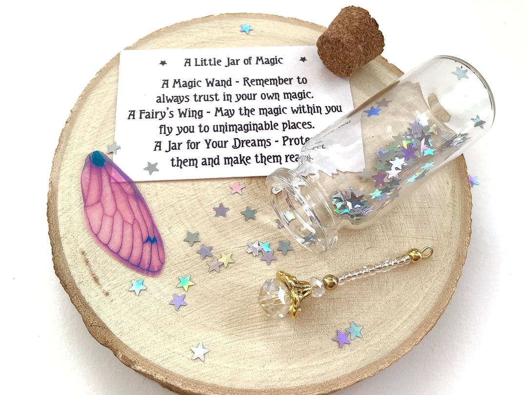 Magical Gift - Jar of Magic- Tiny Wand, Fairy Wing & Stardust ...