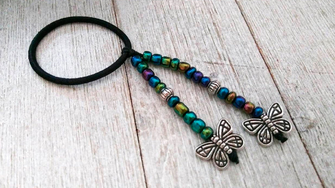 Beaded Hair Ties-beaded Elastics for Hair-pony Tail Jewelry-hair ...
