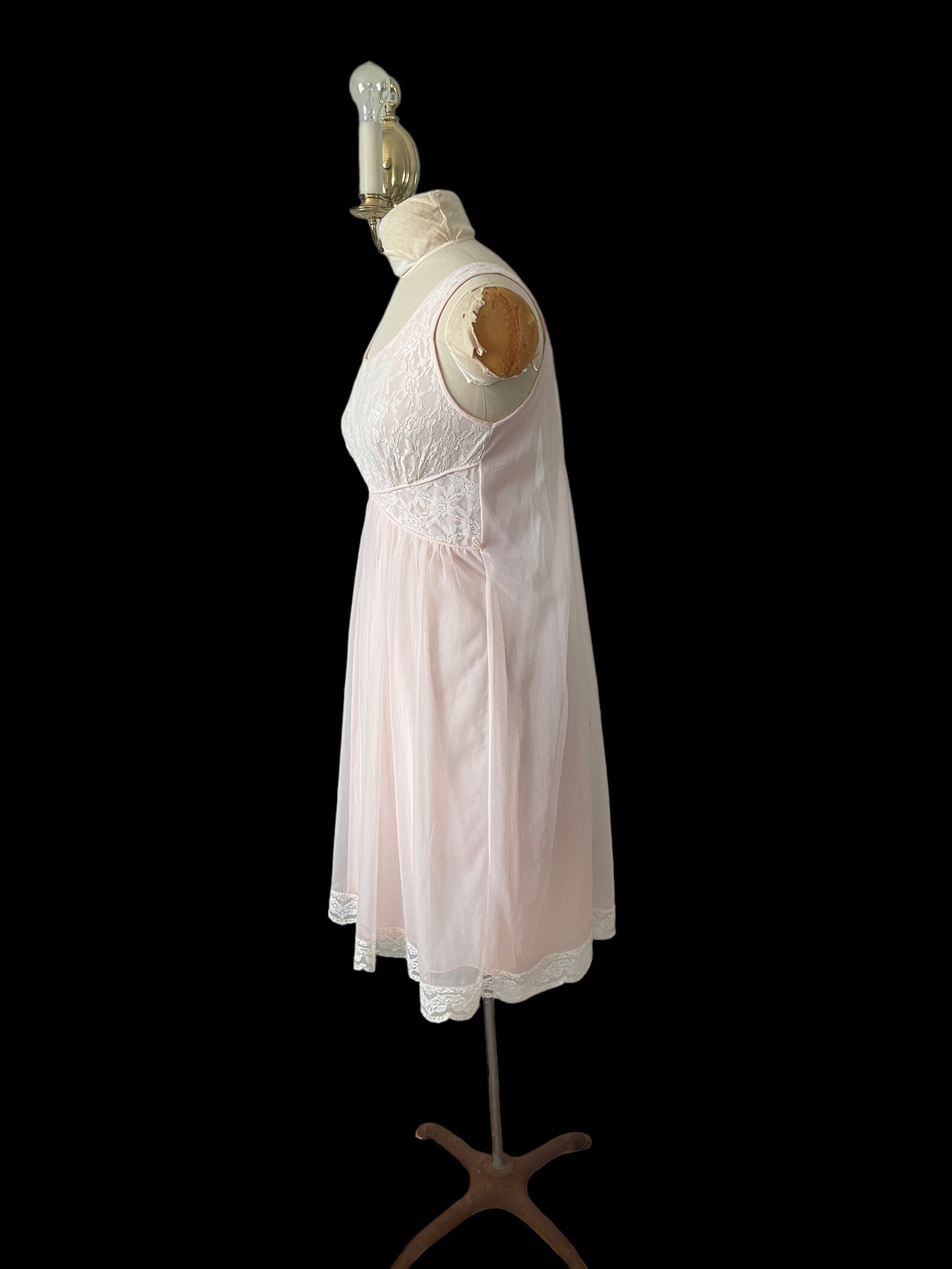 Vintage Miss Siren Negligee Pink Peignoir Chiffon Sheer - Etsy