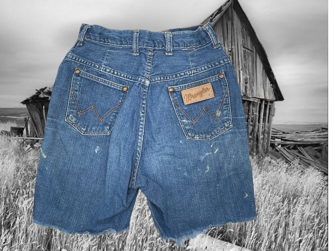 Vintage 1970s Wrangler Jean Cut Off, Fringed Hem, Slim, 24 Inch Waist ...