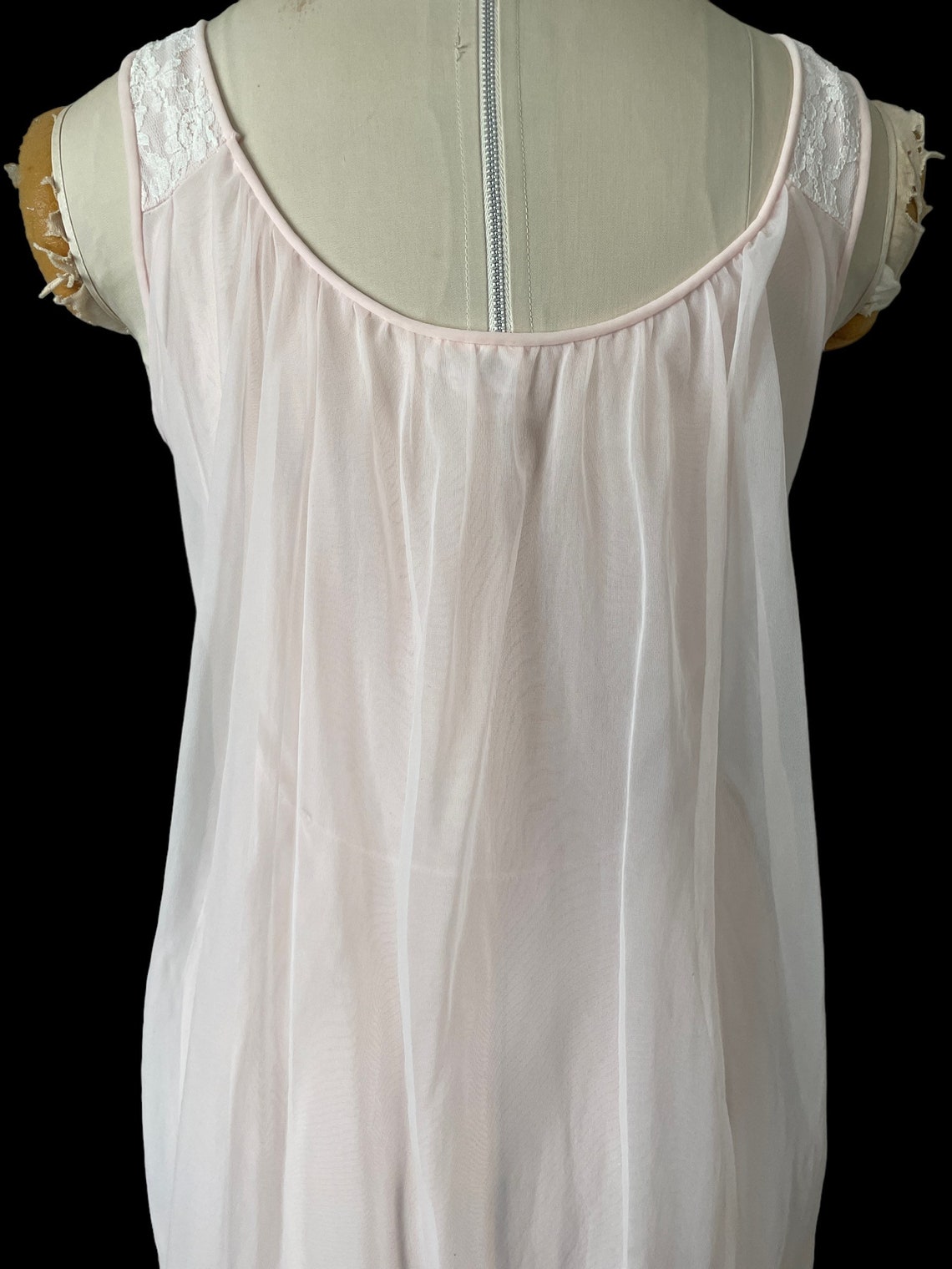 Vintage Miss Siren Negligee Pink Peignoir Chiffon Sheer - Etsy