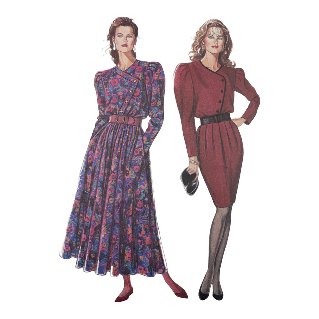 UN-CUT Vintage 1990s Era Dress Pattern, New Look 6600, Asymmetrical ...