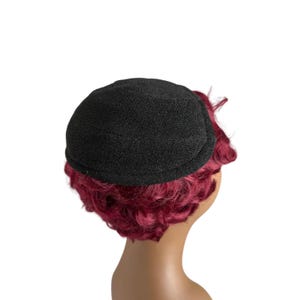 Vintage 1940s Capulet Hat, Black Skull Cap, Vintage Cocktail Hat, 1940s ...