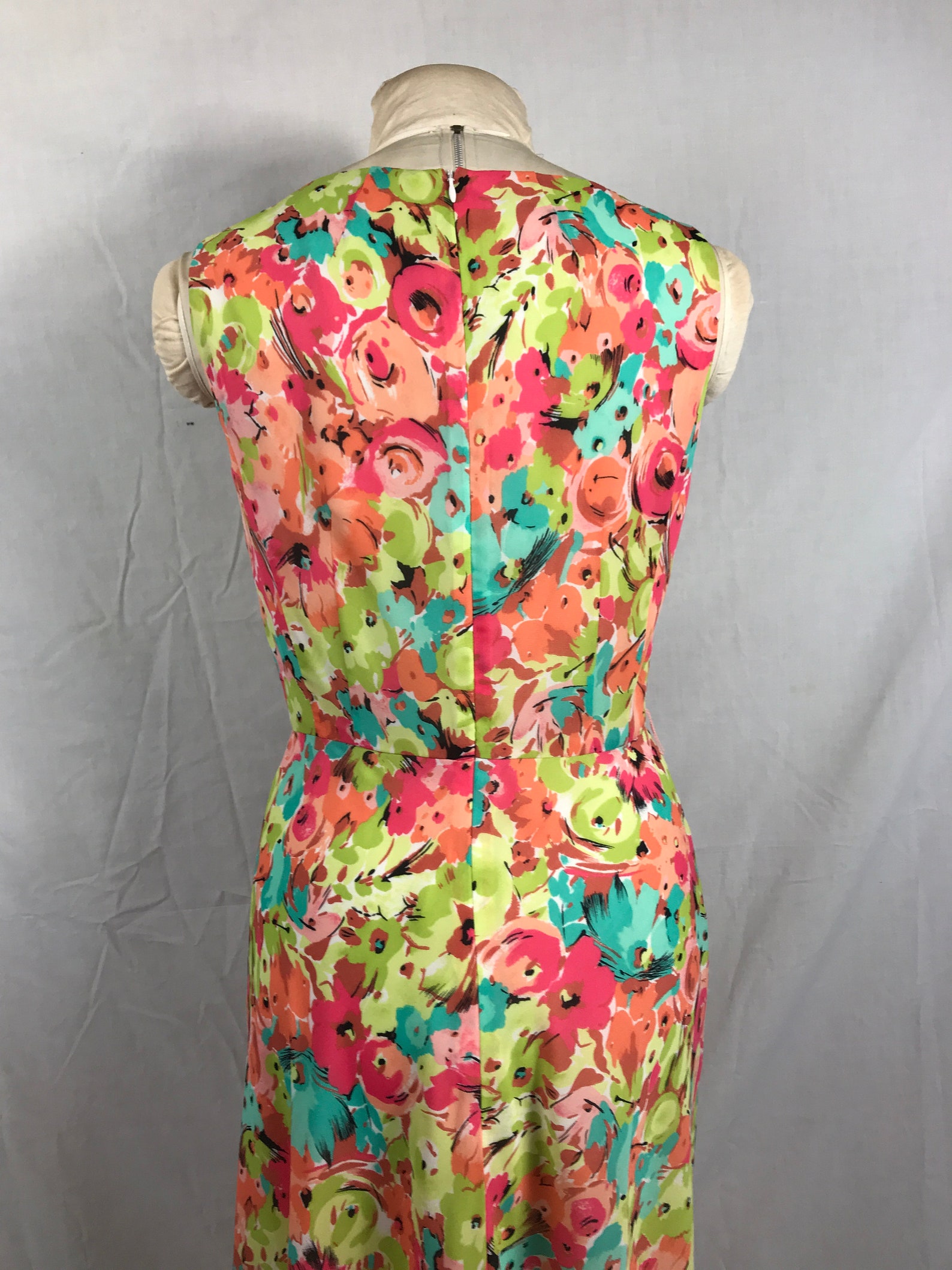 Vintage Pendleton Dress Bright Florals Fitted Bodice Full - Etsy
