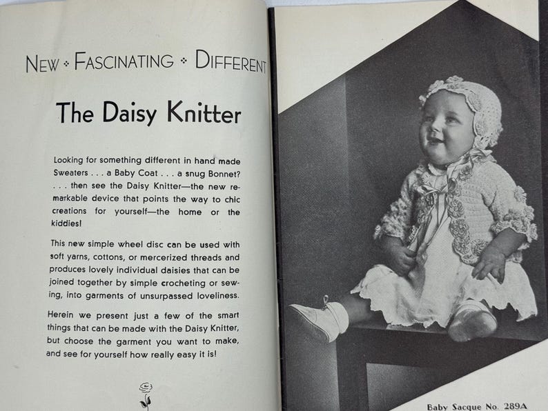 Vintage 1930s Knitting Pattern Booklet, Bucilla Daisy Knitter Creations ...