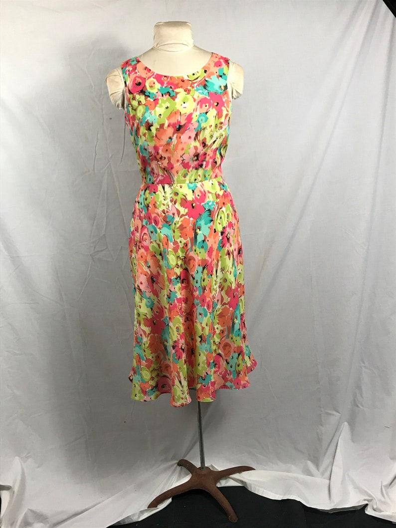 Vintage Pendleton Dress Bright Florals Fitted Bodice Full - Etsy