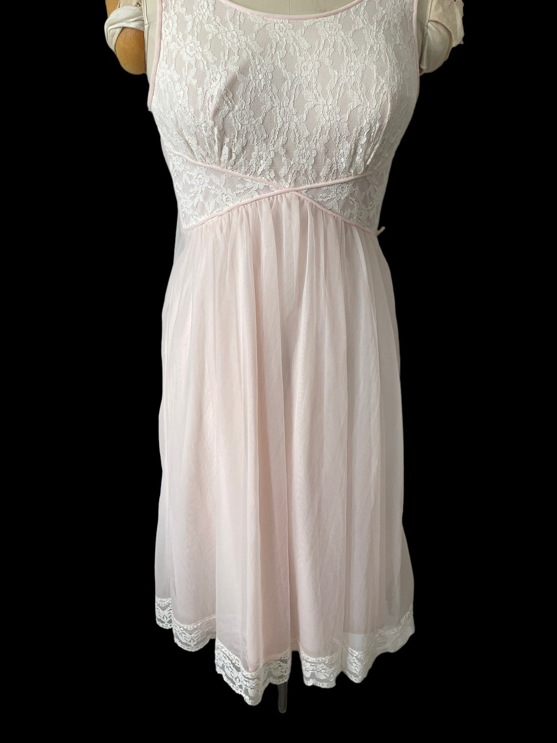 Vintage Miss Siren Negligee Pink Peignoir Chiffon Sheer - Etsy