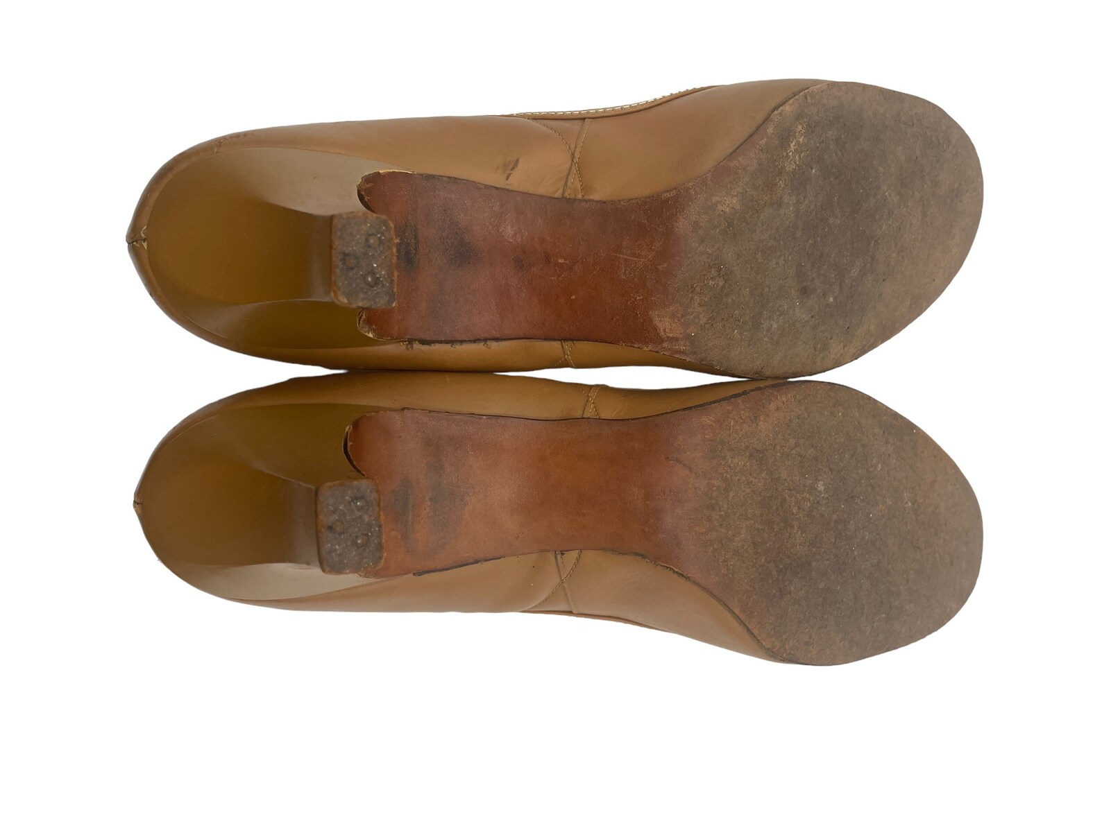 Vintage 1950s 1960s Heels Custom Grade Tan Leather With - Etsy