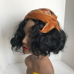 Vintage Mid Century Feather Headband Hat Autumn Colors - Etsy
