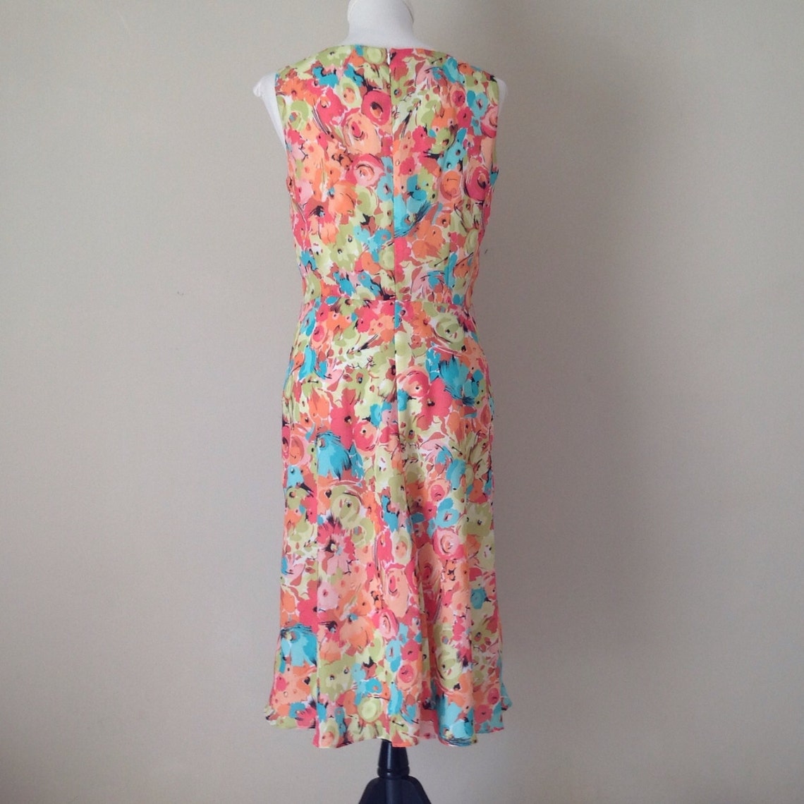 Vintage Pendleton Dress Bright Florals Fitted Bodice Full - Etsy