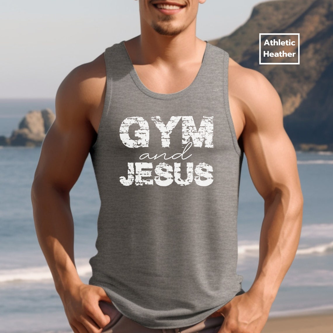 Gym and Jesus Tank Top Christian Workout Shirt Bodybuilding Bro Tank ...