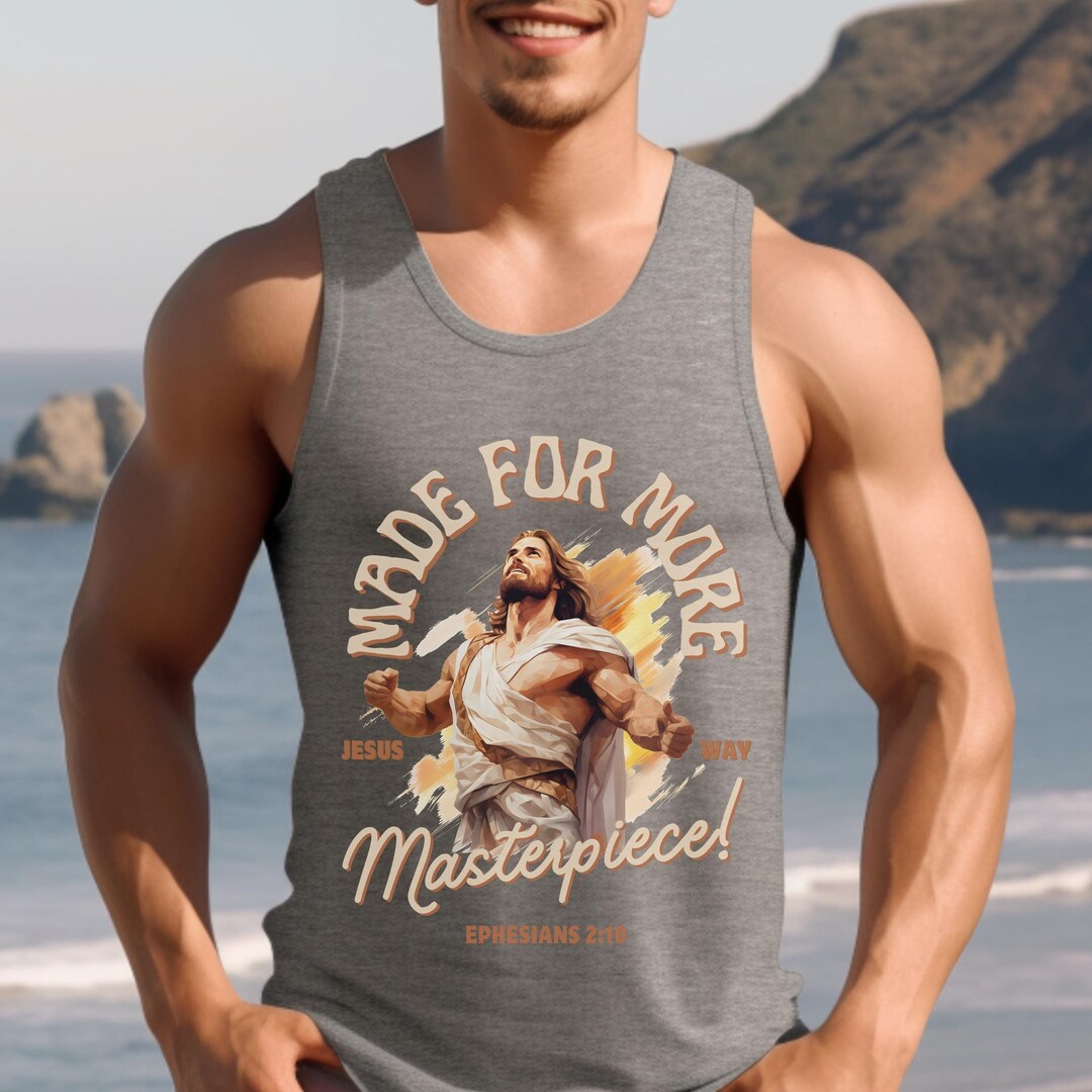Made for More Tank Top Mens Bible Verse Gym Shirt Retro Style Jesus ...