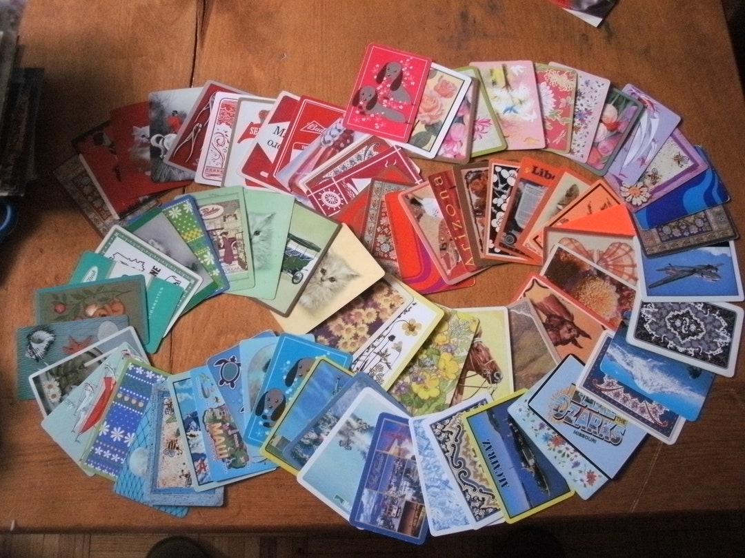 78 Vintage Playing Cards Rainbow of Colors Wide Variety of Subject ...