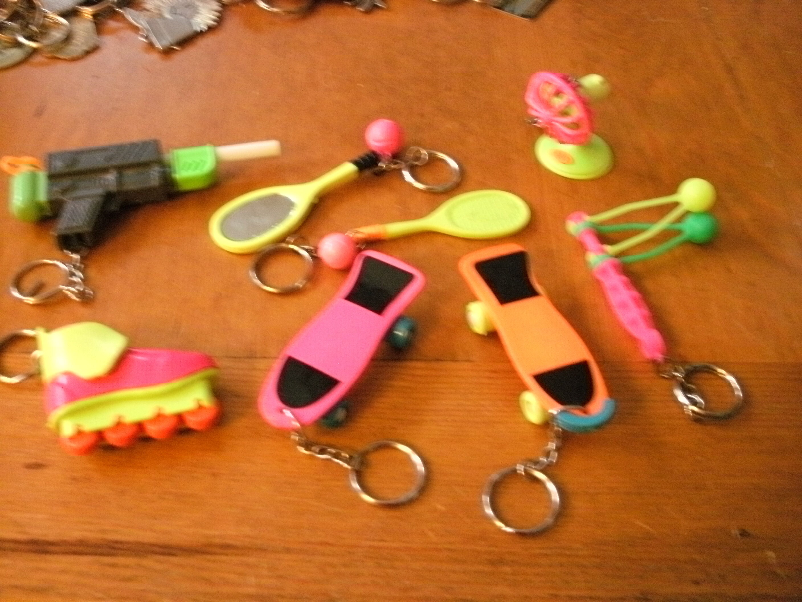 8 Vintage 1990s 80s Bright Plastic Keychains Skateboards | Etsy