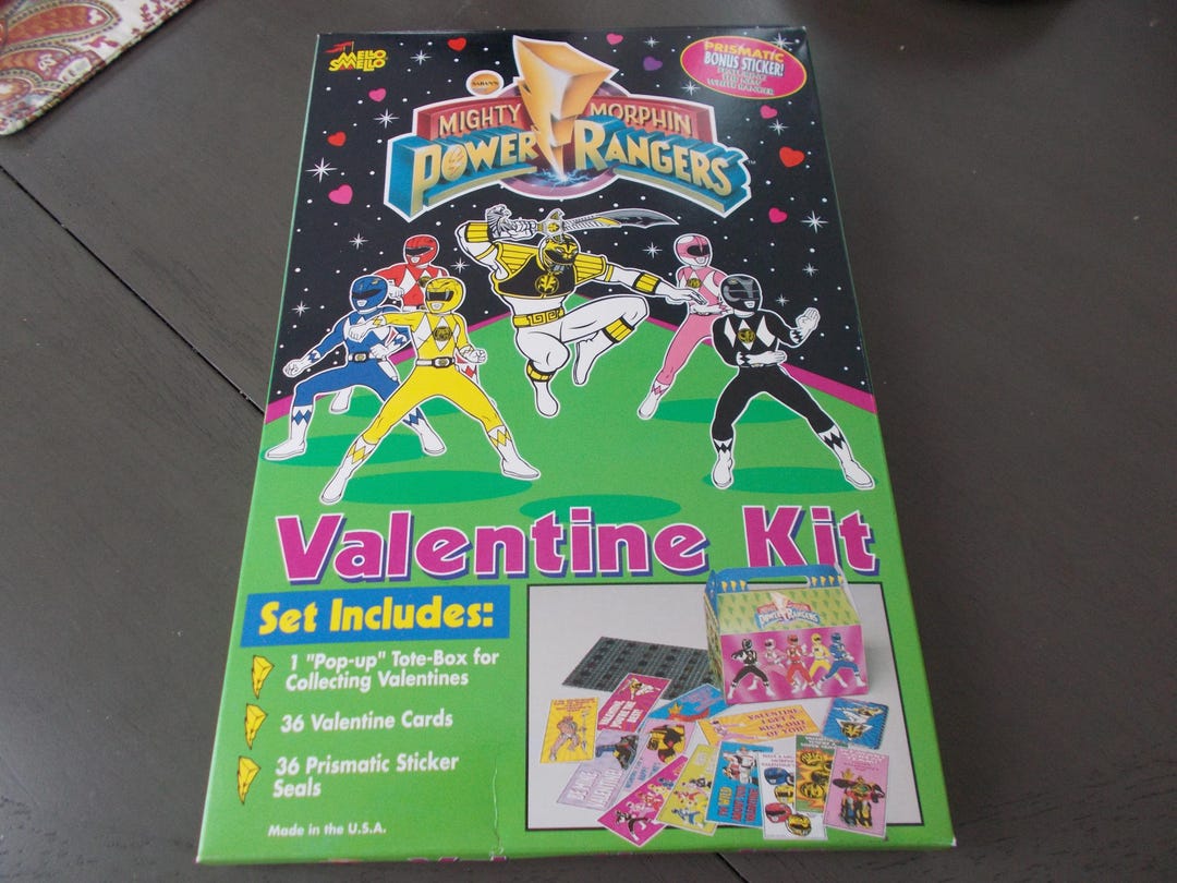 Sealed Unused Box Mighty Morphin Power Rangers Valentine Kit 36 Cards ...