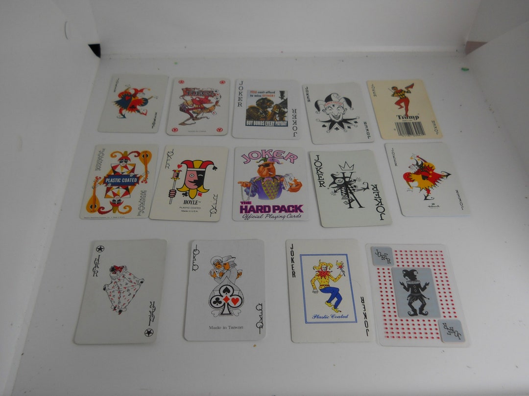 14 Vintage Playing Cards All Different Jokers Swap Trade Collect ...